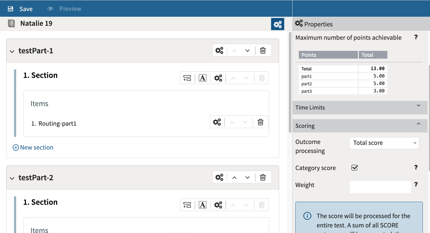 Adaptive testing options